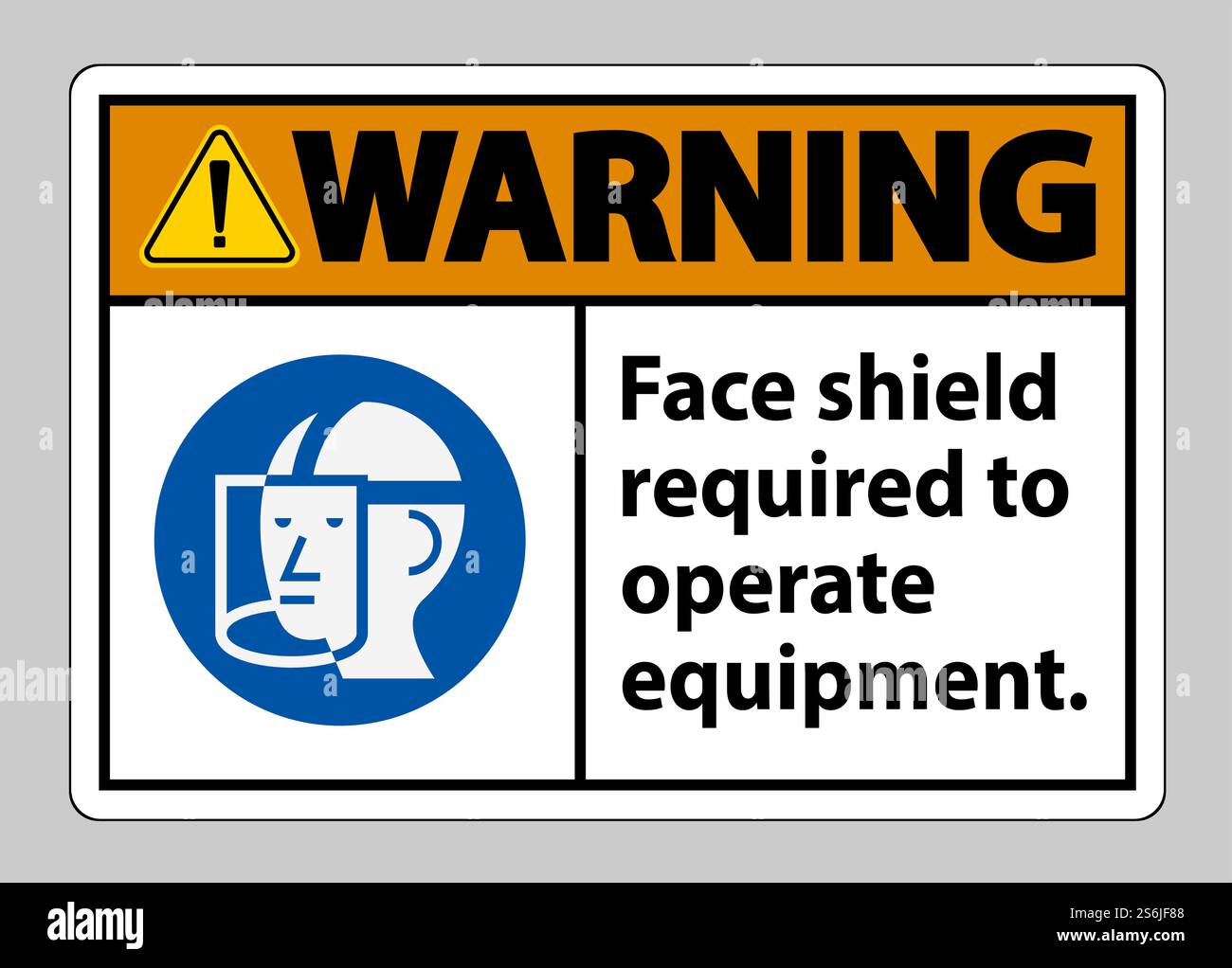 Warning Sign Face Shield Required to Operate Equipment Stock Vector ...