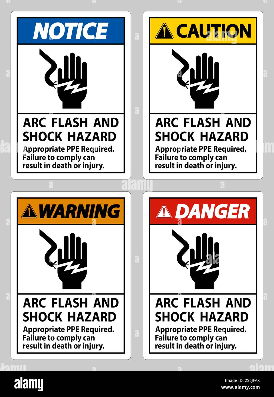 Arc Flash And Shock Hazard Appropriate PPE Required Stock Vector Image ...
