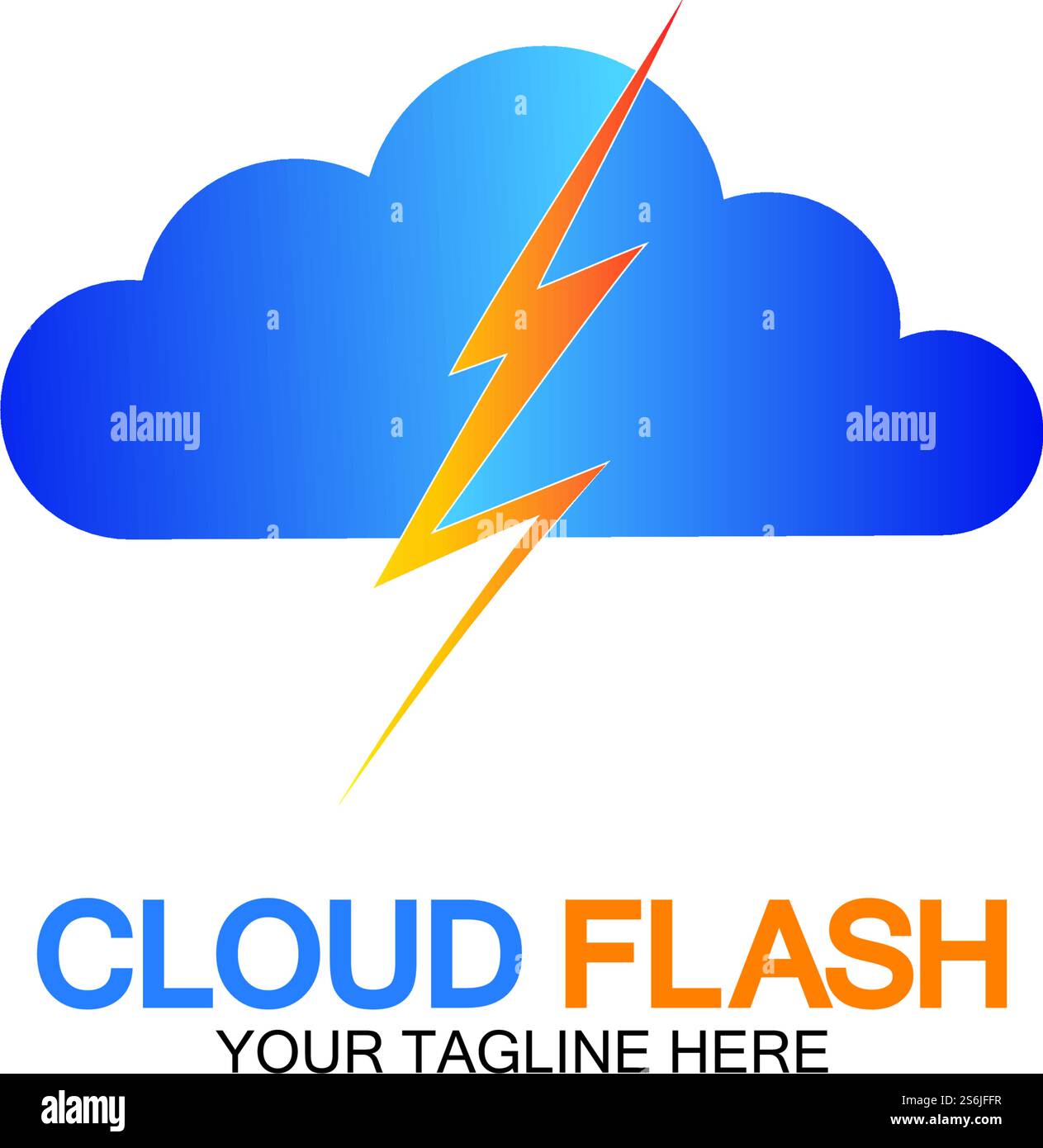 Cloud flash vector logo icon design template-vector Stock Vector Image ...