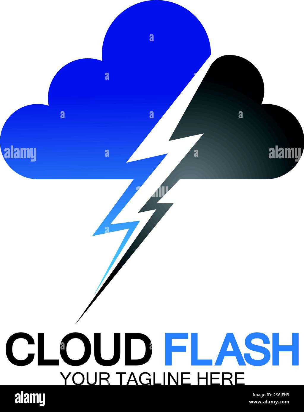 Cloud flash vector logo icon design template-vector Stock Vector Image ...