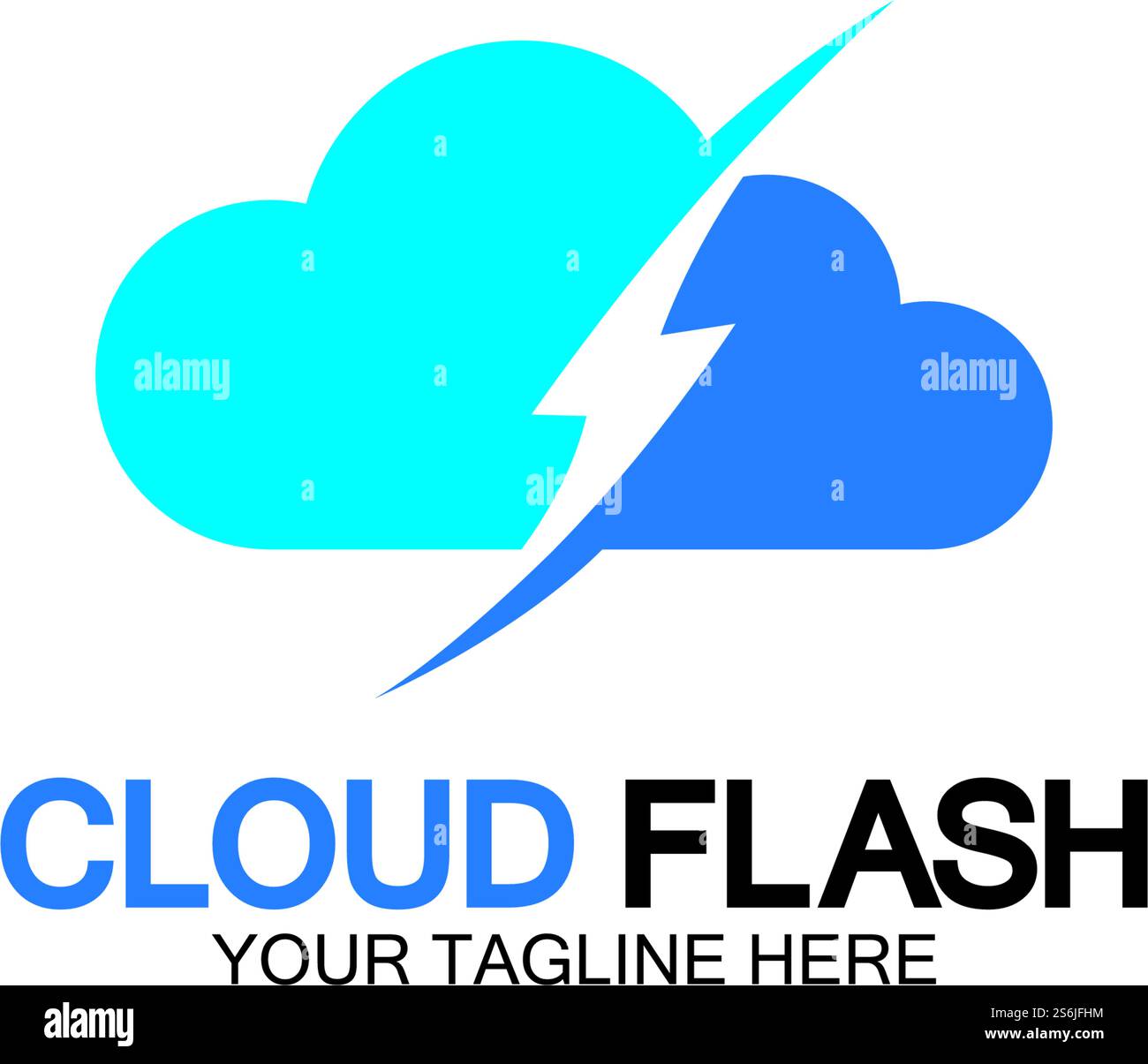 Cloud flash vector logo icon design template-vector Stock Vector Image ...