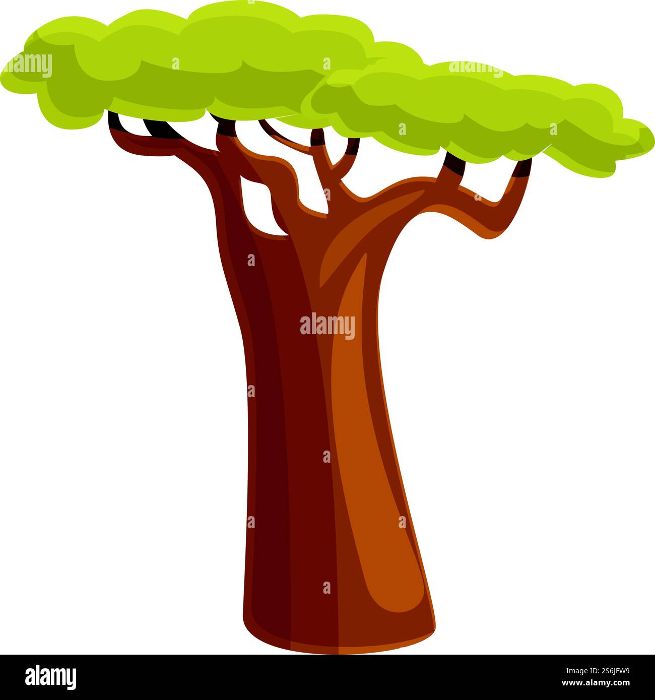 Wild baobab tree icon. Cartoon of Wild baobab tree vector icon for web ...