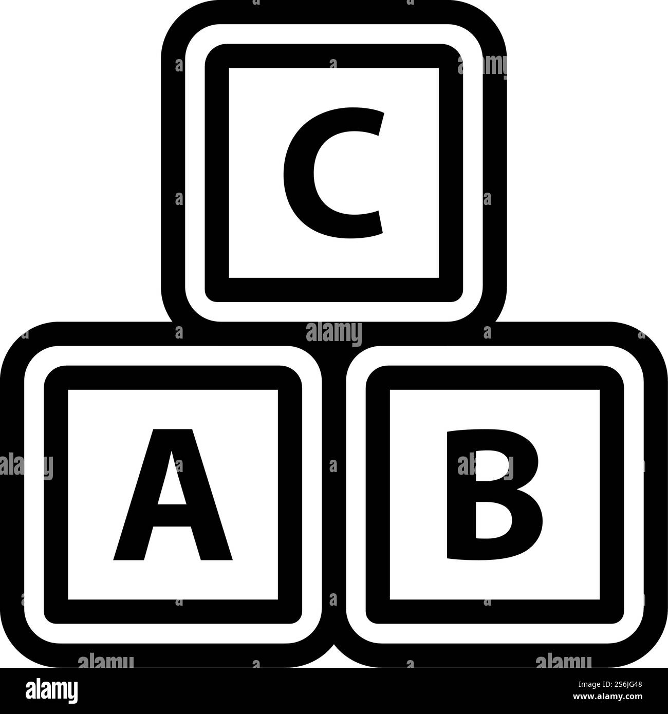 Box Of Bricks Icon. Editable Bold Outline Design. Vector Illustration ...