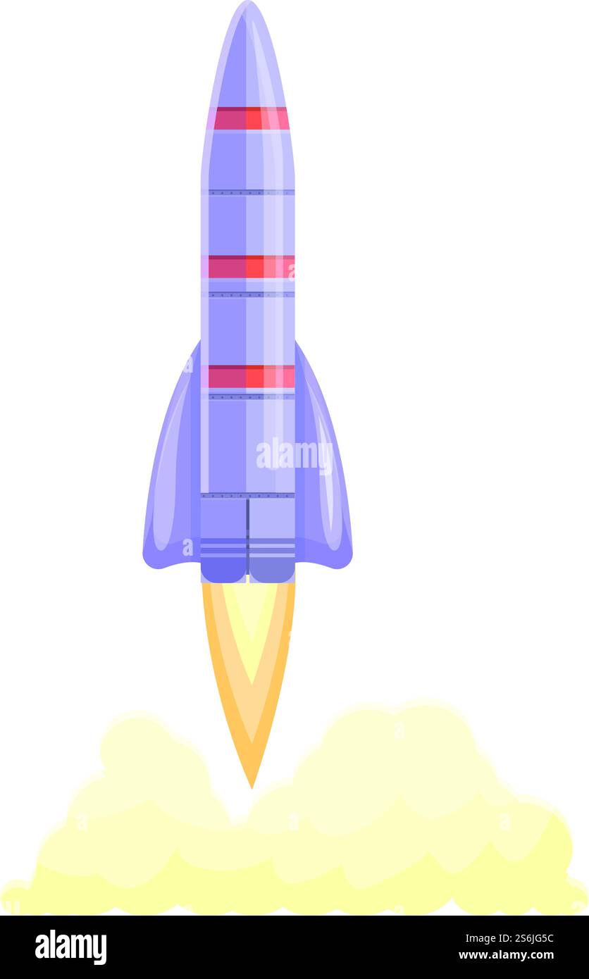 Spacecraft launch flight icon. Cartoon of Spacecraft launch flight ...