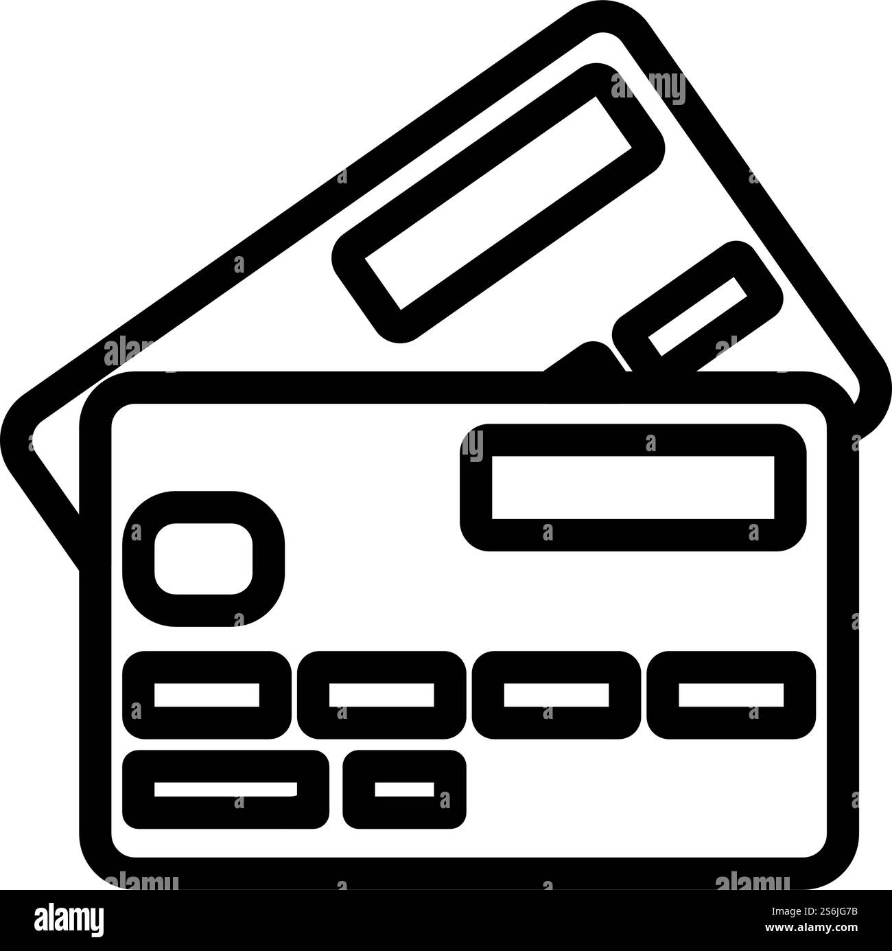 Credit Card Icon. Editable Bold Outline Design. Vector Illustration ...
