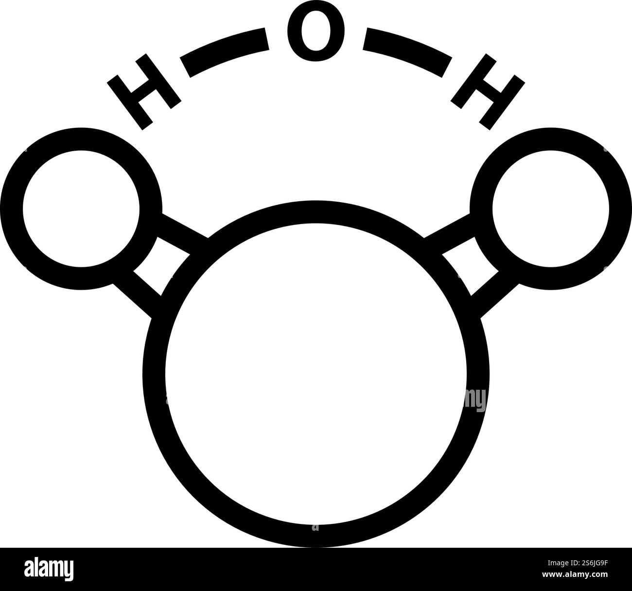 Icon Of Chemical Molecule Water. Editable Bold Outline Design. Vector ...