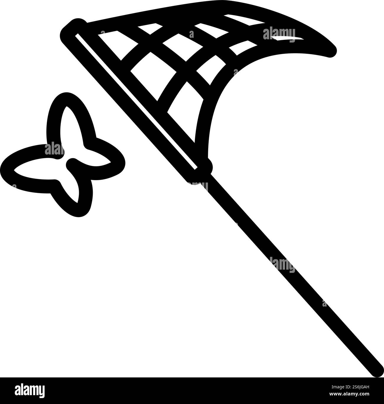 Icon Of Butterfly Net. Editable Bold Outline Design. Vector ...