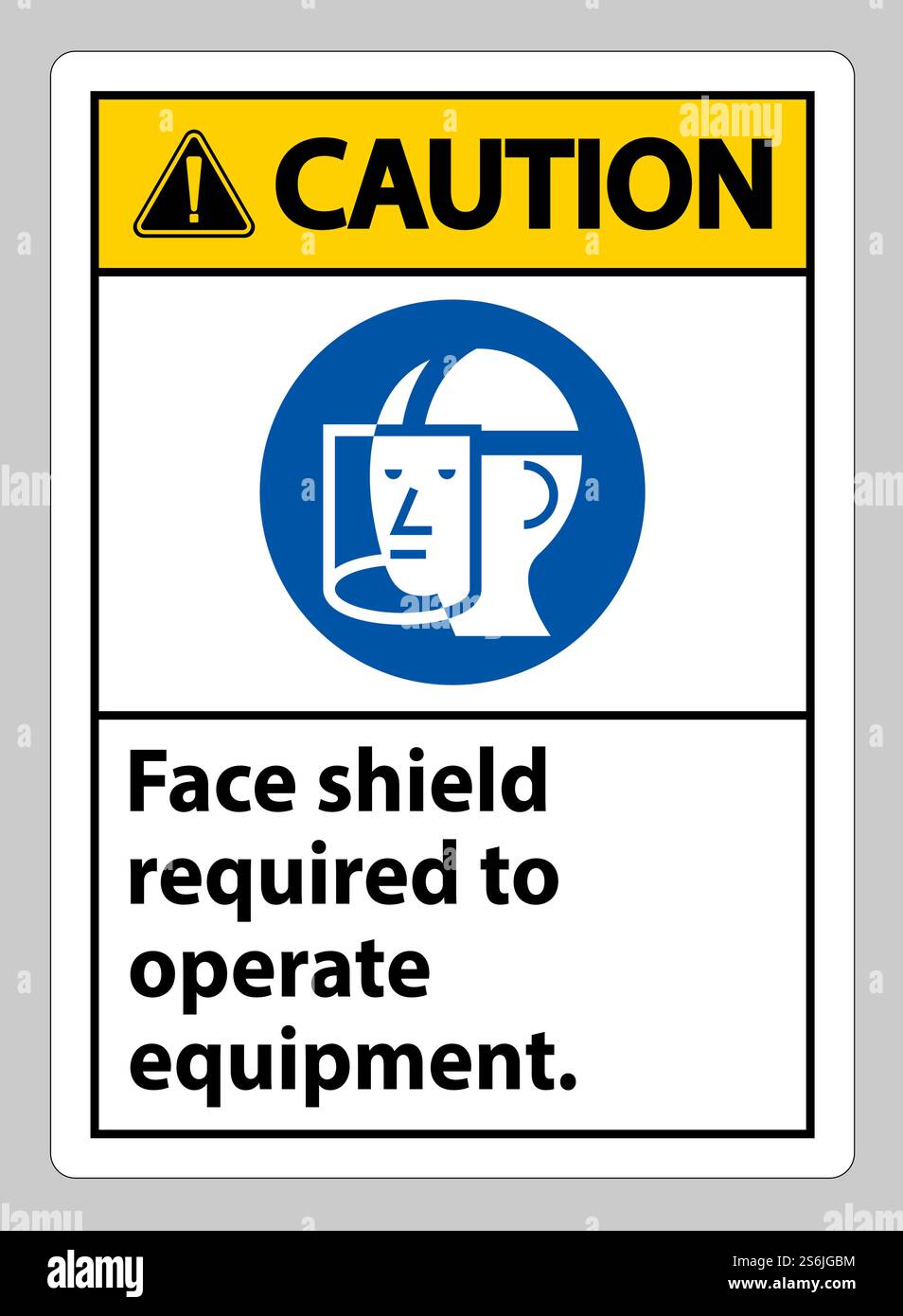 Caution Sign Face Shield Required to Operate Equipment Stock Vector ...