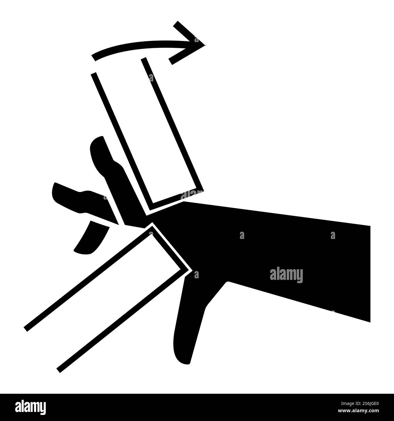 Hand Crush Pinch Point Symbol Sign Isolate on White Background Stock ...