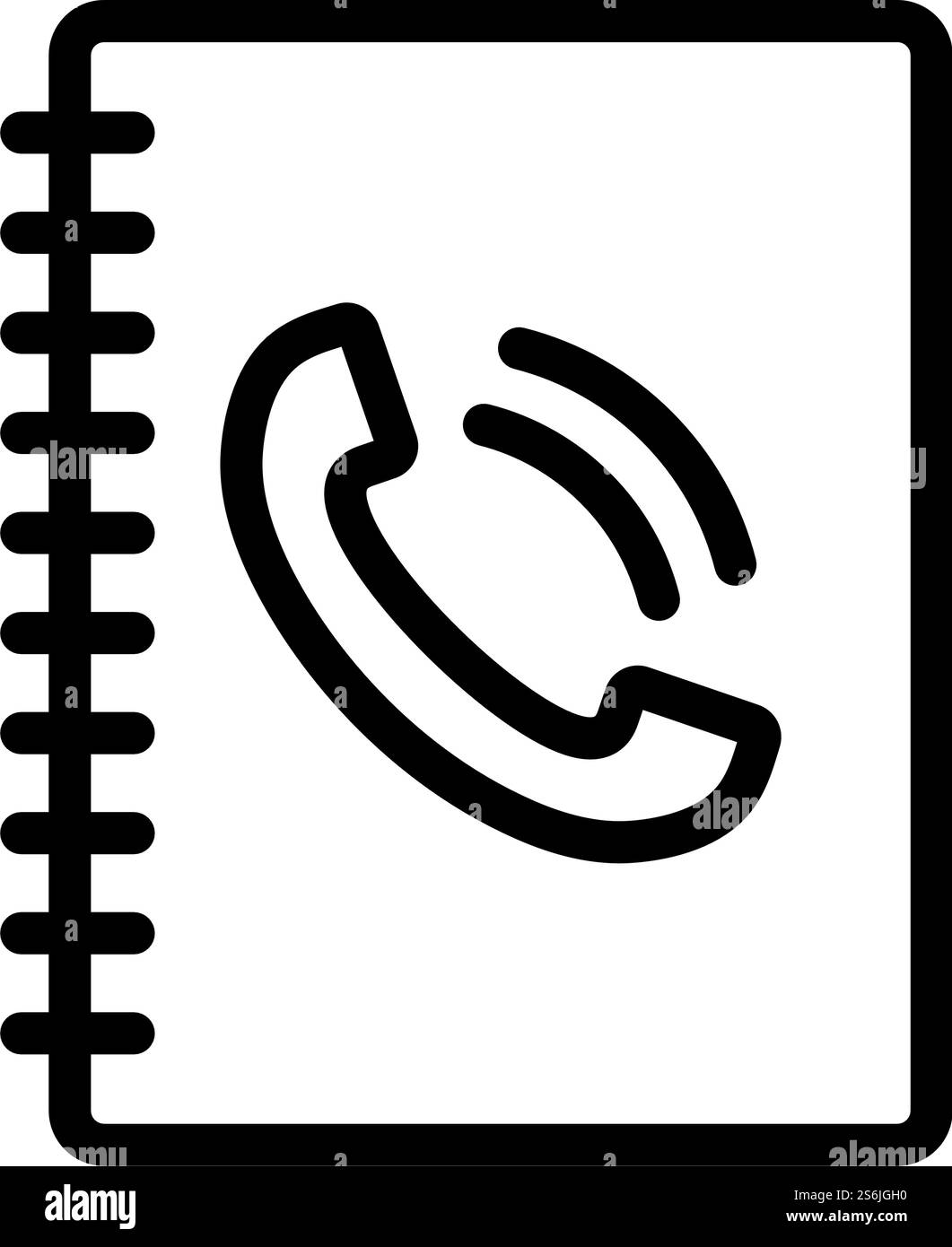 Phone Book Icon. Editable Bold Outline Design. Vector Illustration ...