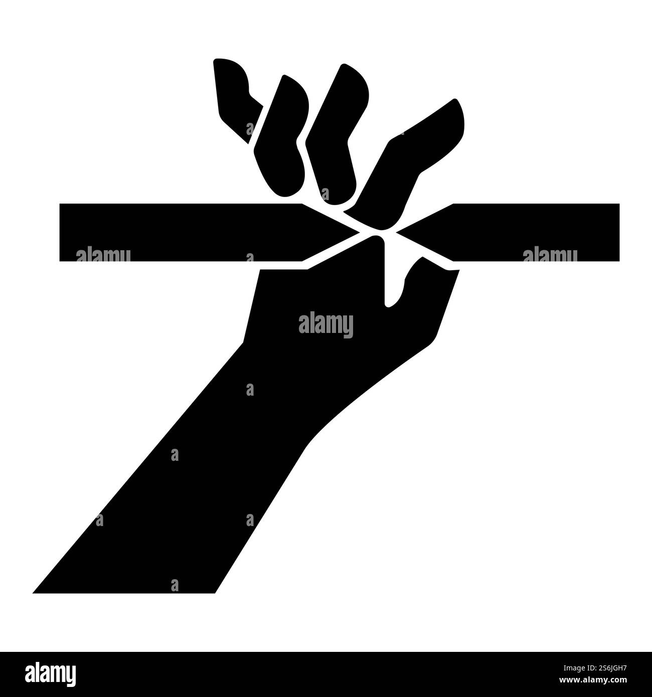 Cutting of Fingers Symbol Sign on White Background Stock Vector Image ...