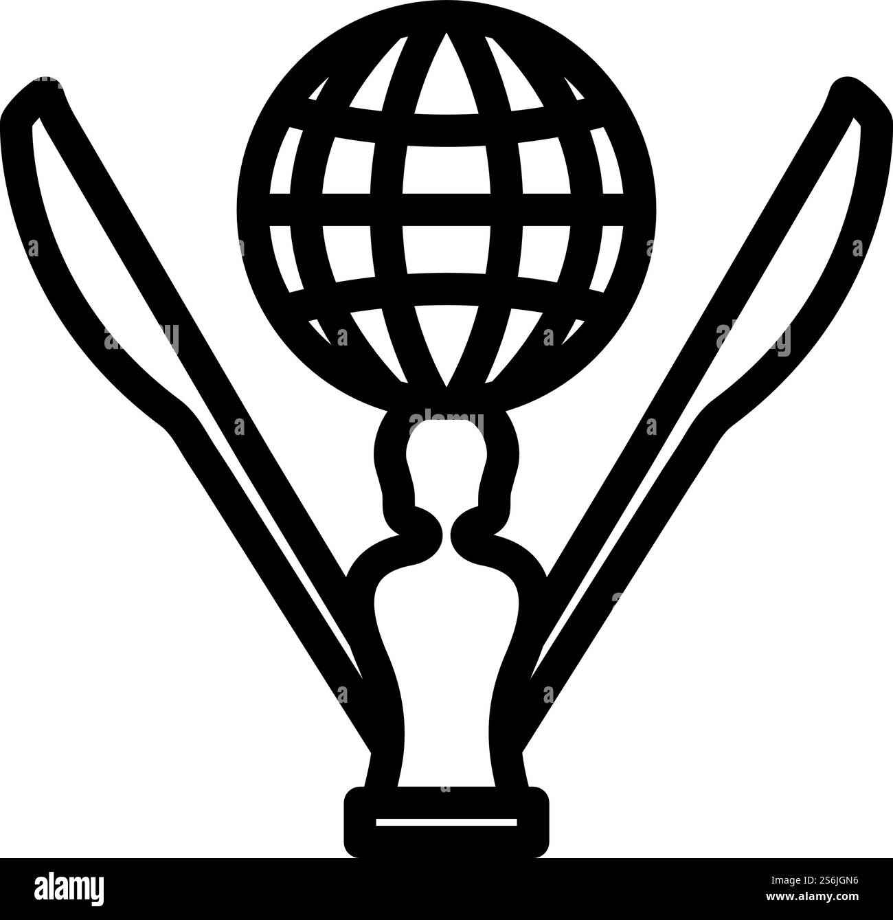 Cricket Cup Icon. Editable Bold Outline Design. Vector Illustration ...