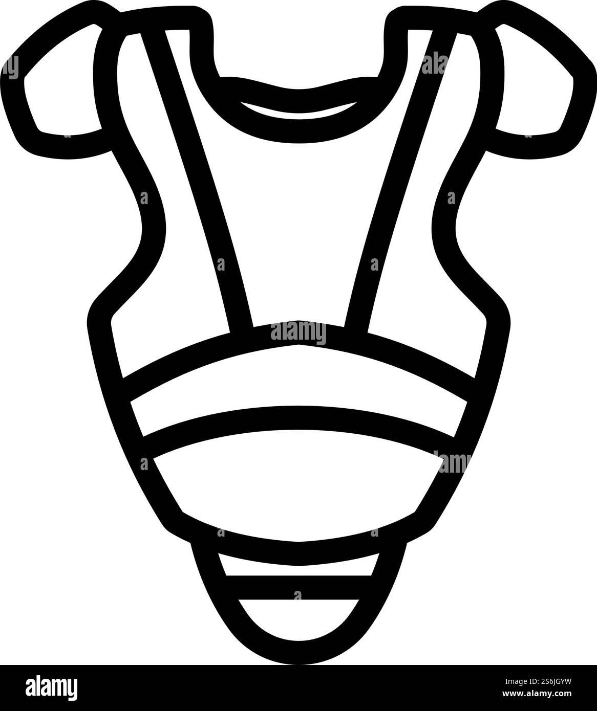 Baseball Chest Protector Icon. Editable Bold Outline Design. Vector ...