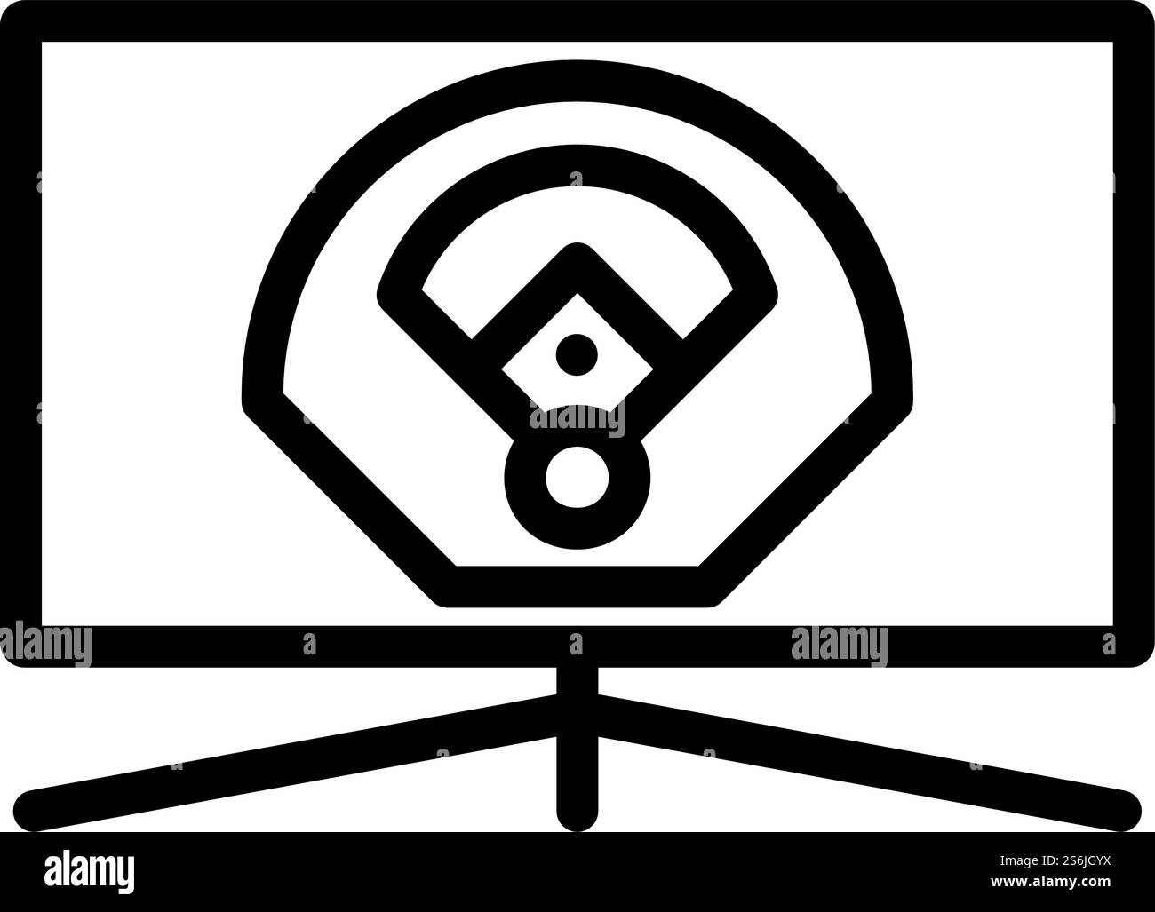 Baseball Tv Translation Icon. Editable Bold Outline Design. Vector ...