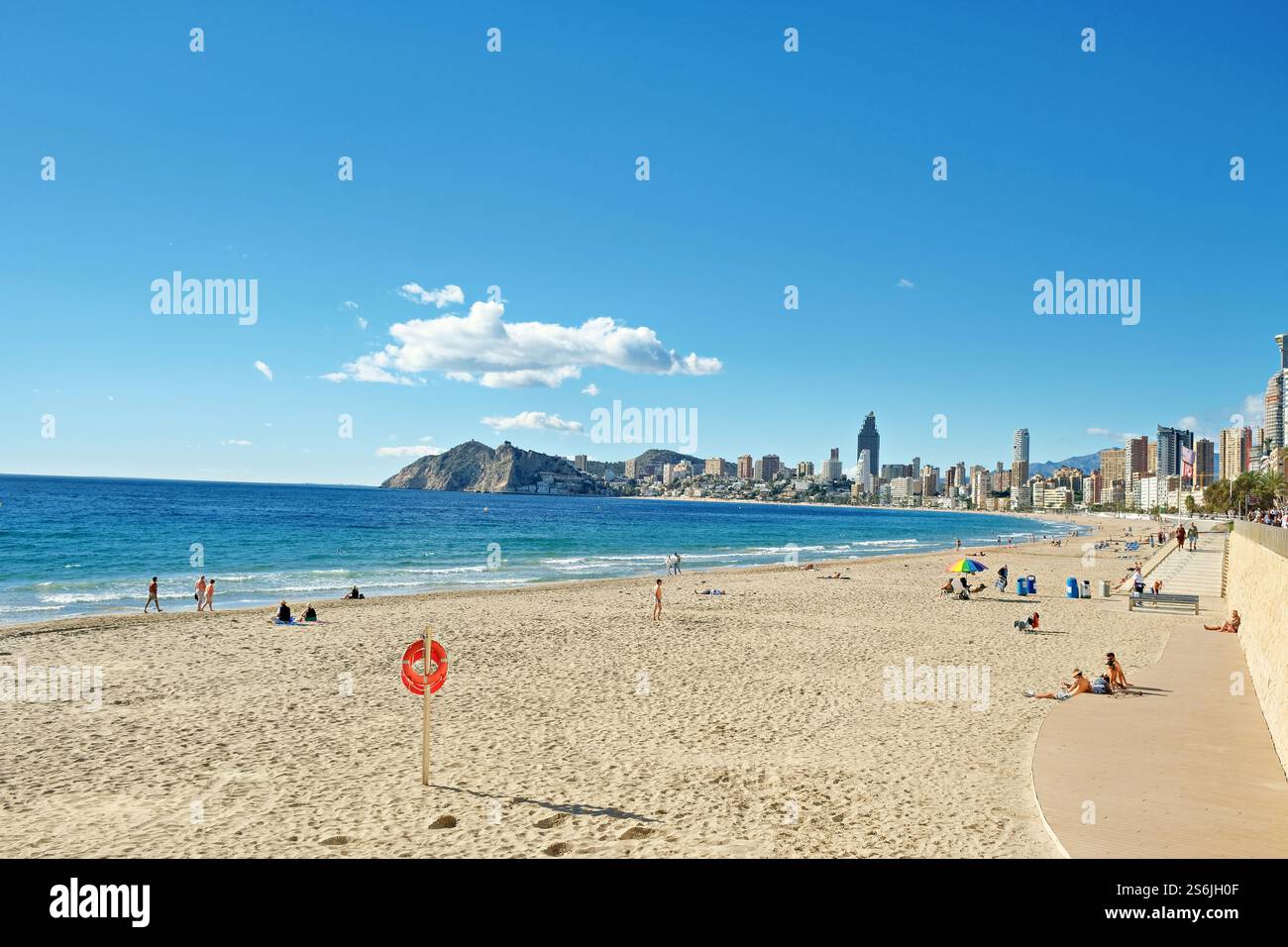 Benidorm, Spain - January 11, 2025: People on Poniente beach. Benidorm ...