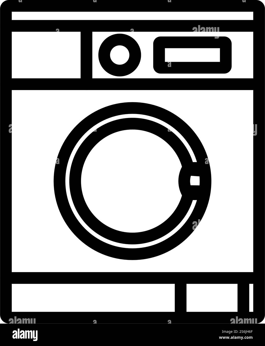 Washing Machine Icon. Editable Bold Outline Design. Vector Illustration ...