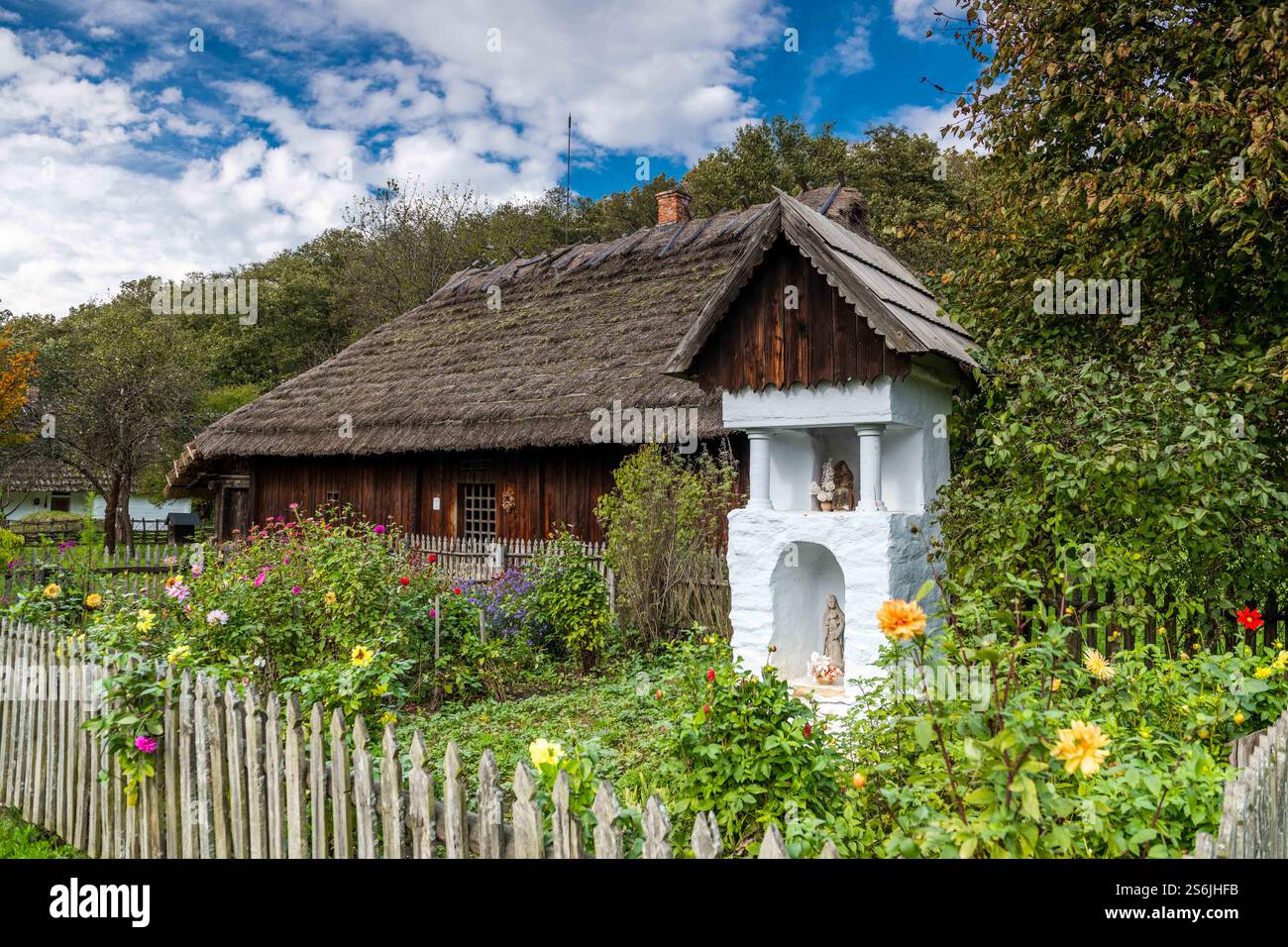 Authentic Polish Rural Countryside with Traditional Wooden Architecture ...