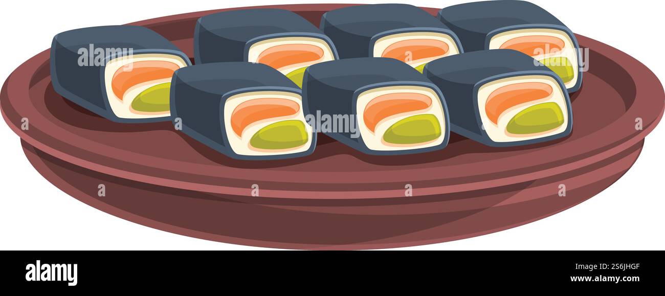 Korean rolls icon. Cartoon of Korean rolls vector icon for web design ...