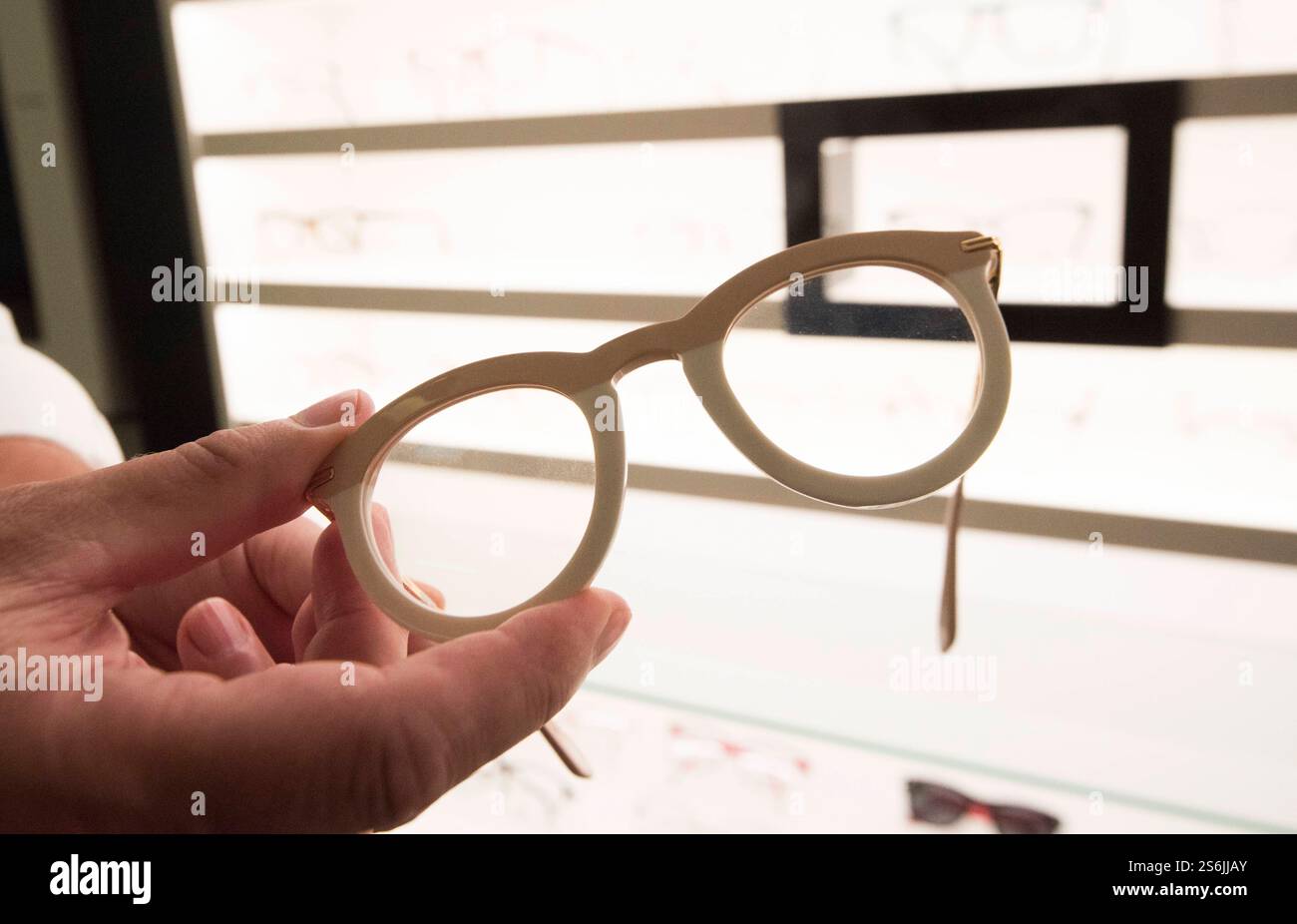 optical glasses with frame as visual aid for nearsightedness or ...