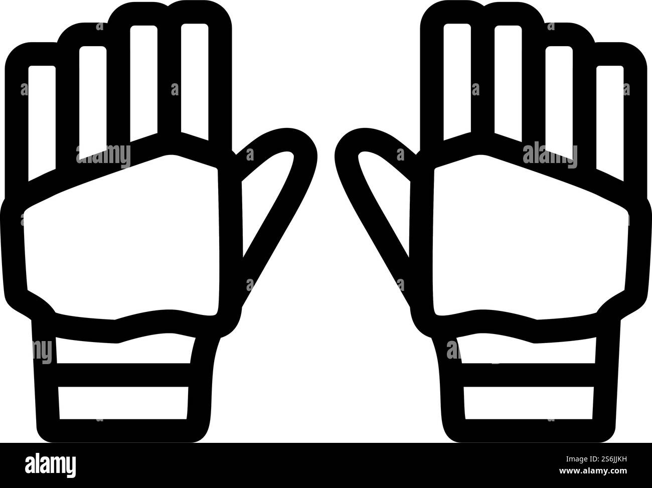 Pair Of Cricket Gloves Icon. Editable Bold Outline Design. Vector ...