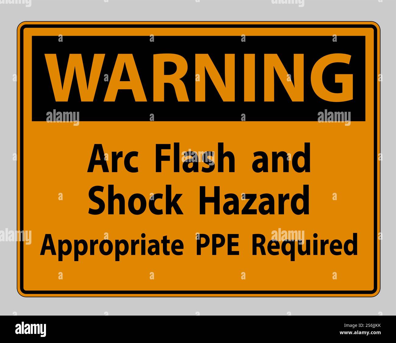 Warning Sign Arc Flash And Shock Hazard Appropriate PPE Required Stock ...