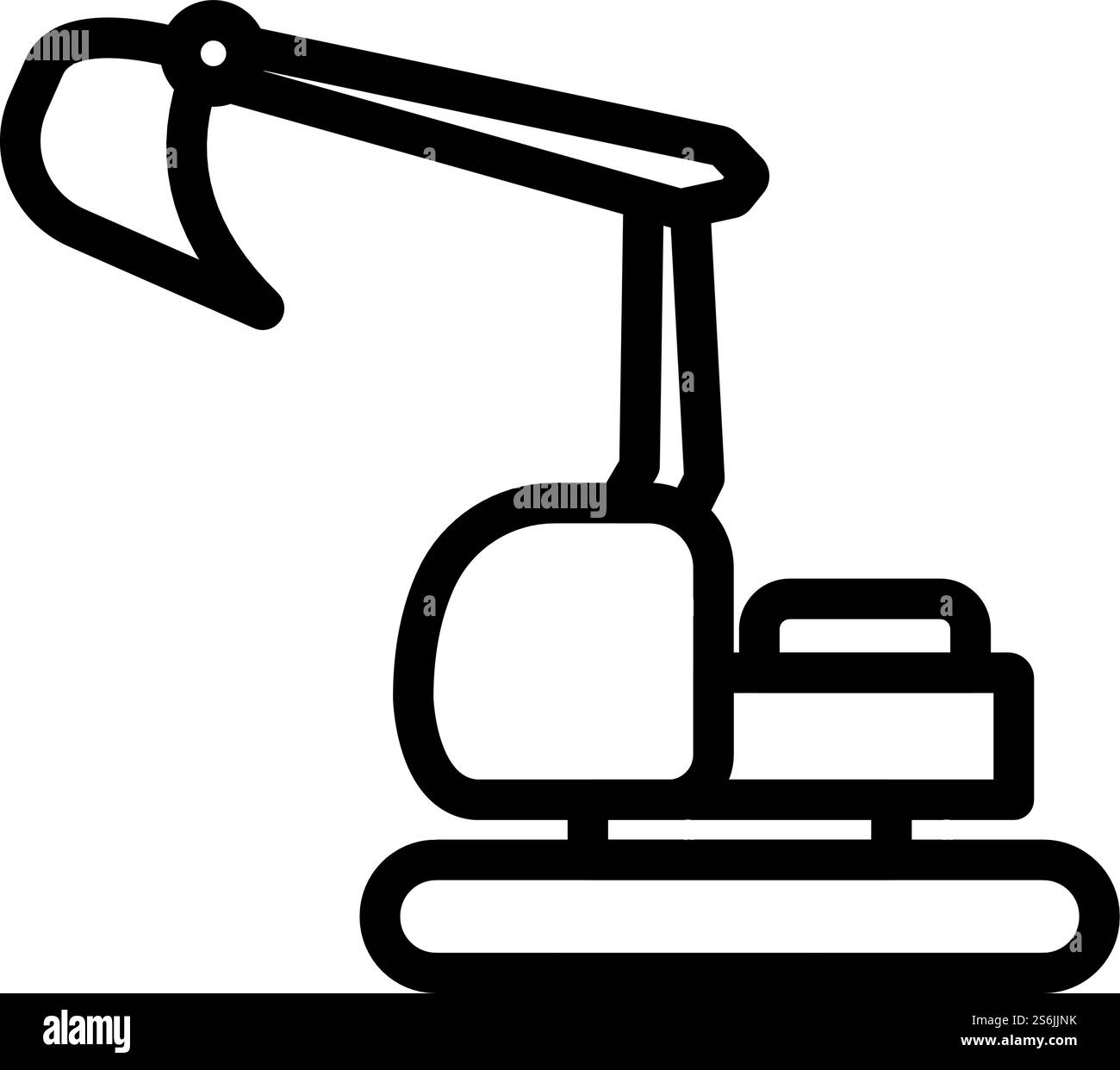 Icon Of Construction Bulldozer. Editable Bold Outline Design. Vector ...