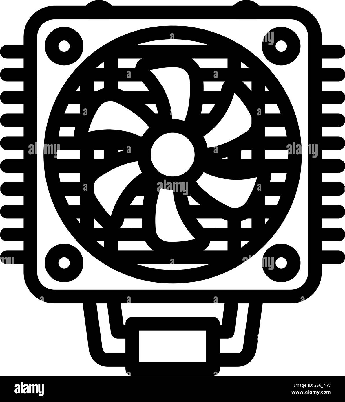 CPU Fan Icon. Editable Bold Outline Design. Vector Illustration Stock ...