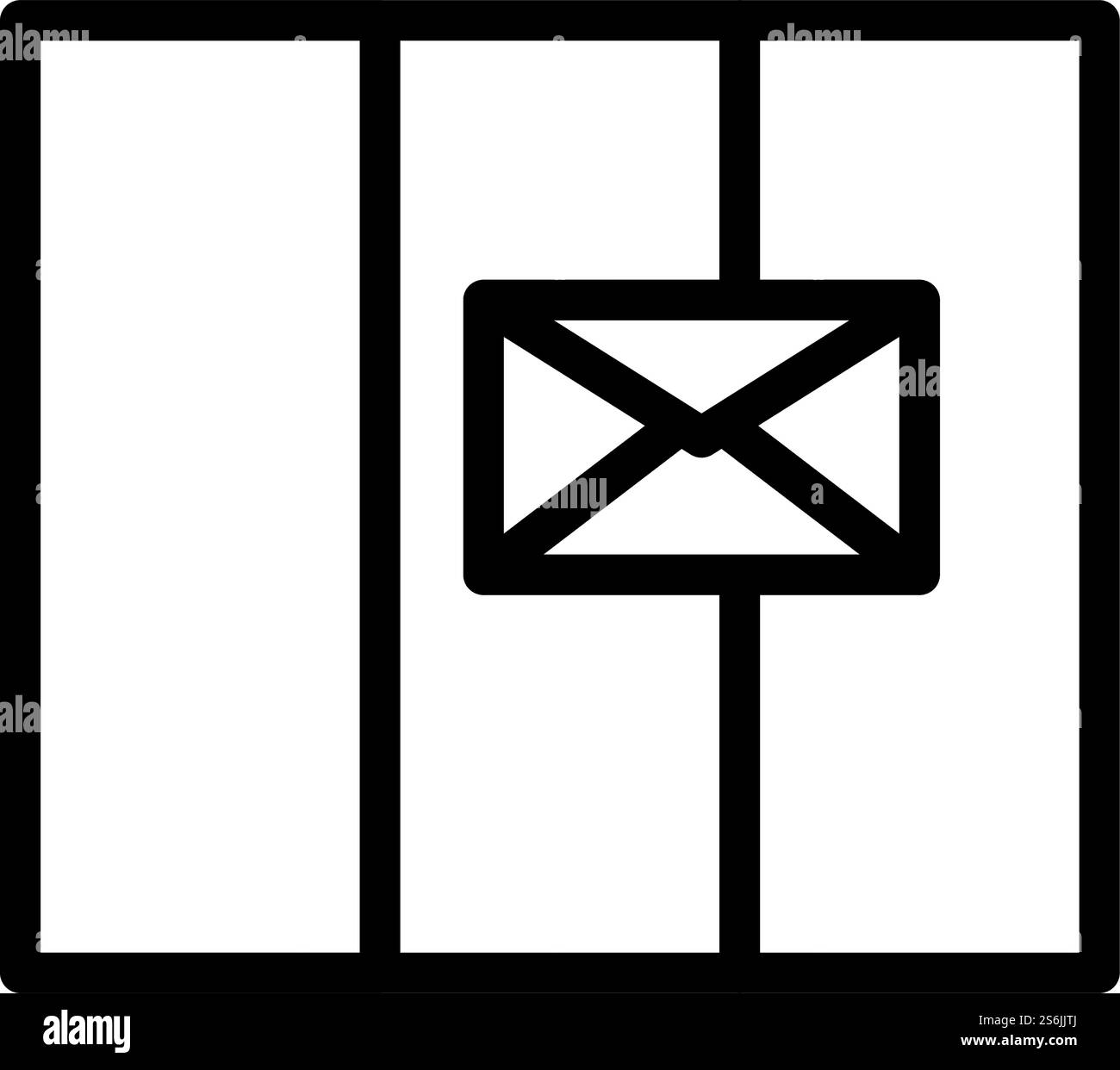 Mailing Icon. Editable Bold Outline Design. Vector Illustration Stock ...