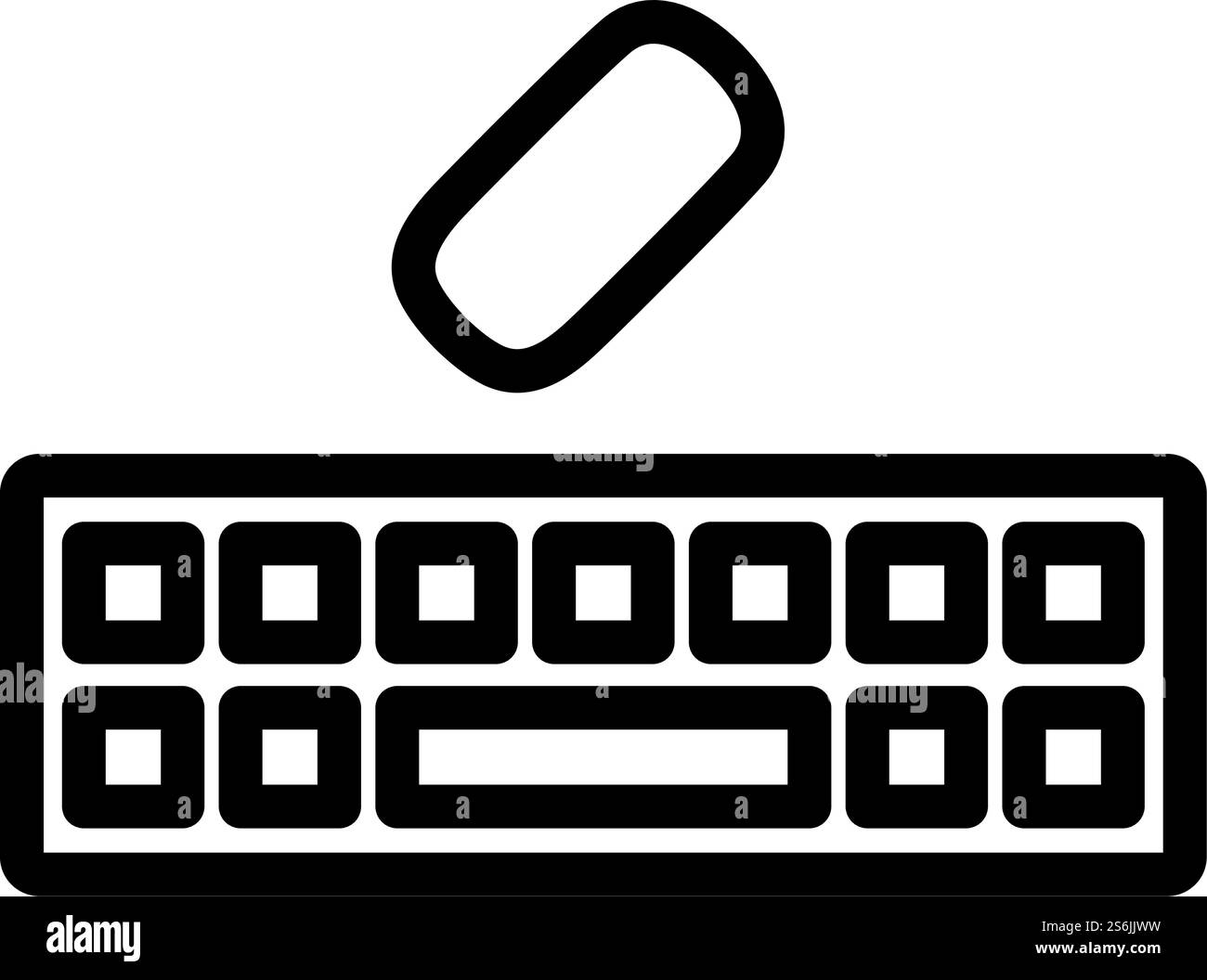 Keyboard Icon. Editable Bold Outline Design. Vector Illustration Stock ...