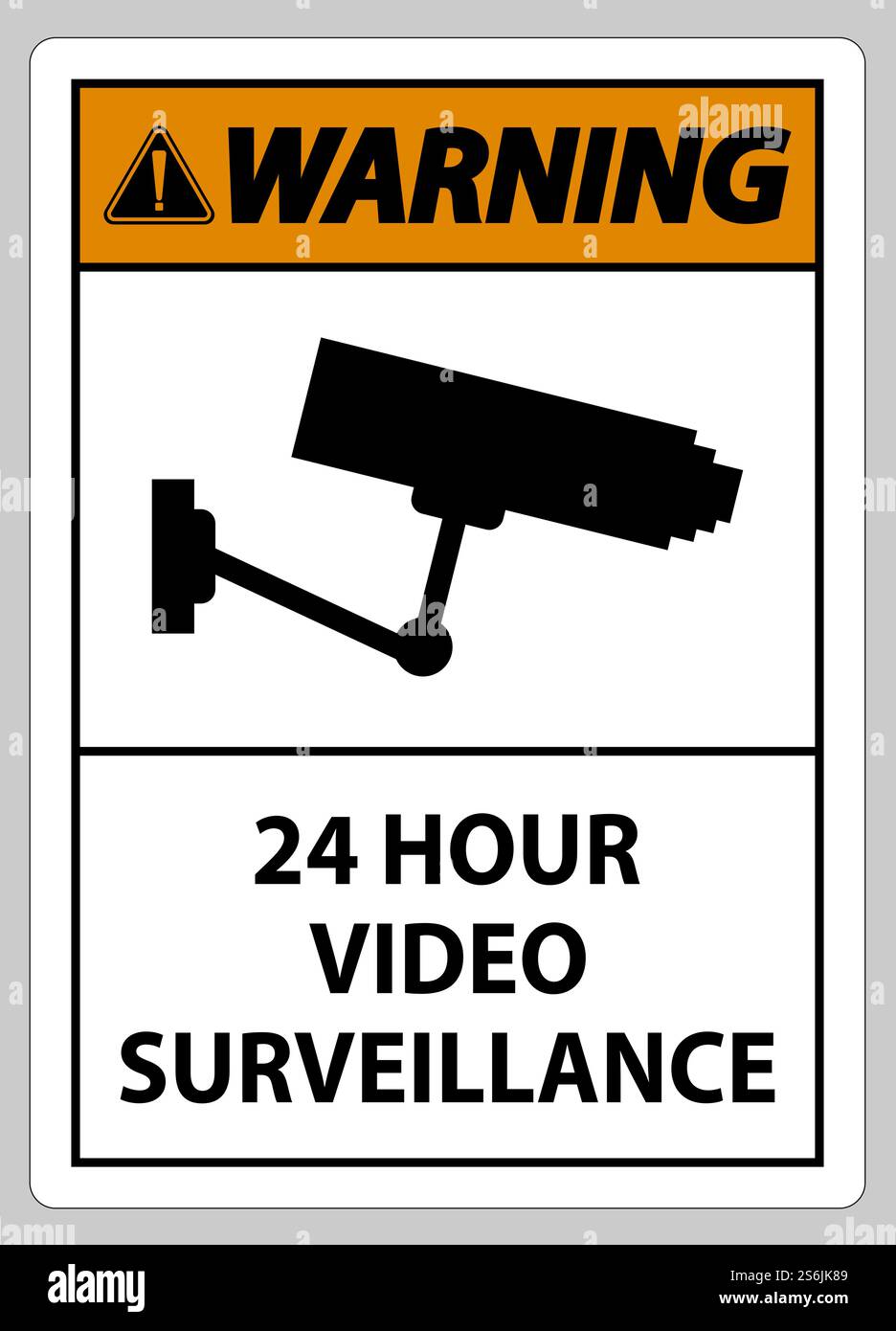 Warning Sign CCTV 24 Hour Video Surveillance Stock Vector Image & Art ...