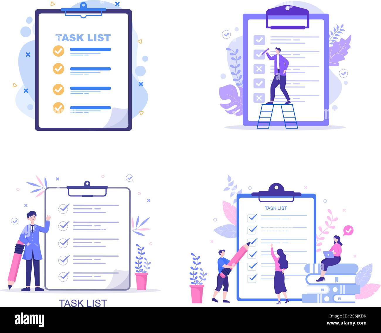 Task List Vector Illustration To Do list Time Management, Work Planning ...