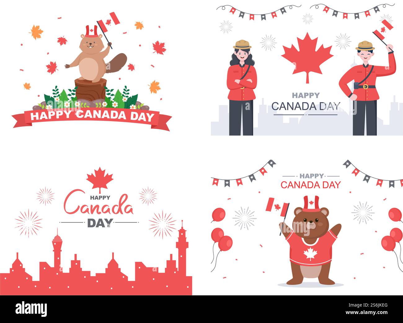 Happy Canada Day Celebration in 1st July Vector Illustration. Suitable ...