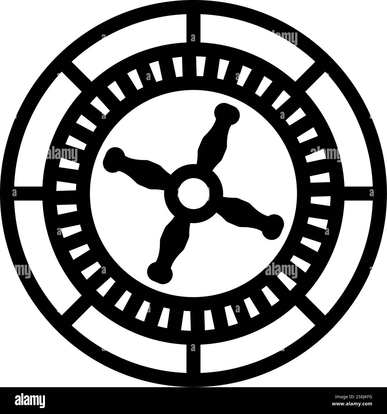 Roulette Wheel Icon. Editable Bold Outline Design. Vector Illustration ...