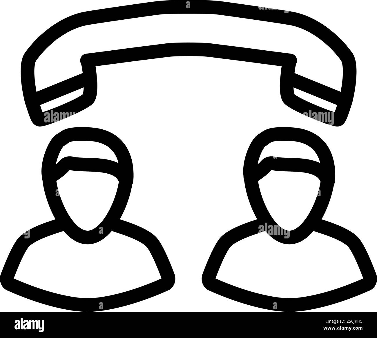 Icon Of Telephone Conversation. Editable Bold Outline Design. Vector ...