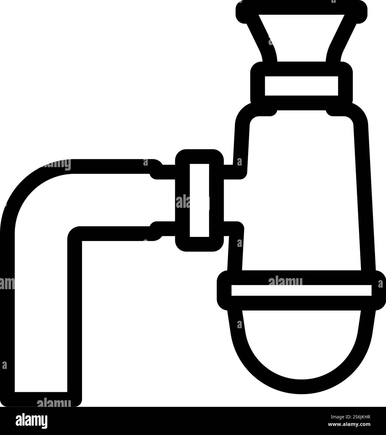 Bathroom Siphon Icon. Editable Bold Outline Design. Vector Illustration ...
