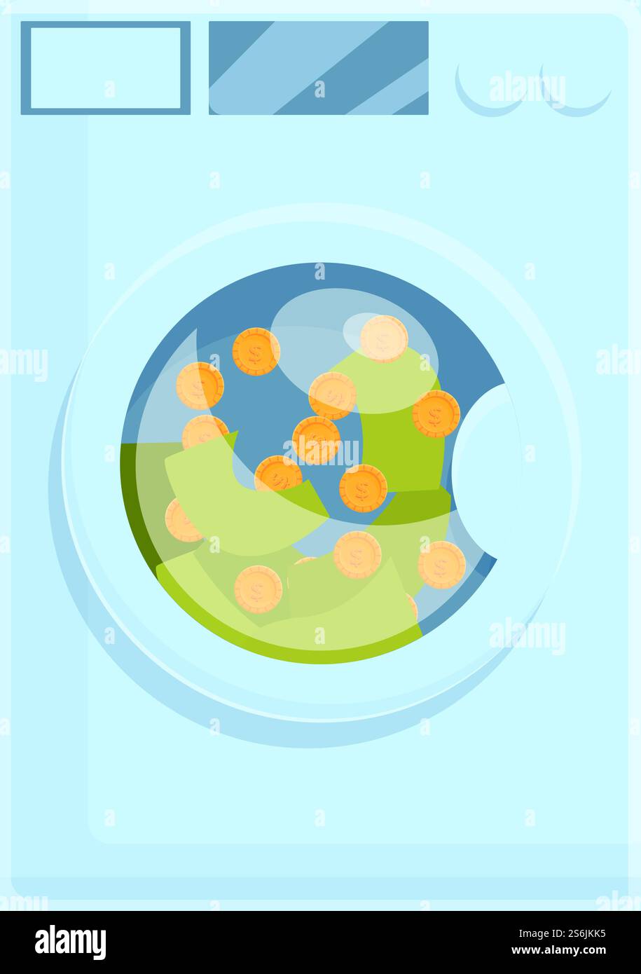 Wash machine anti-money laundry icon. Cartoon of Wash machine anti ...