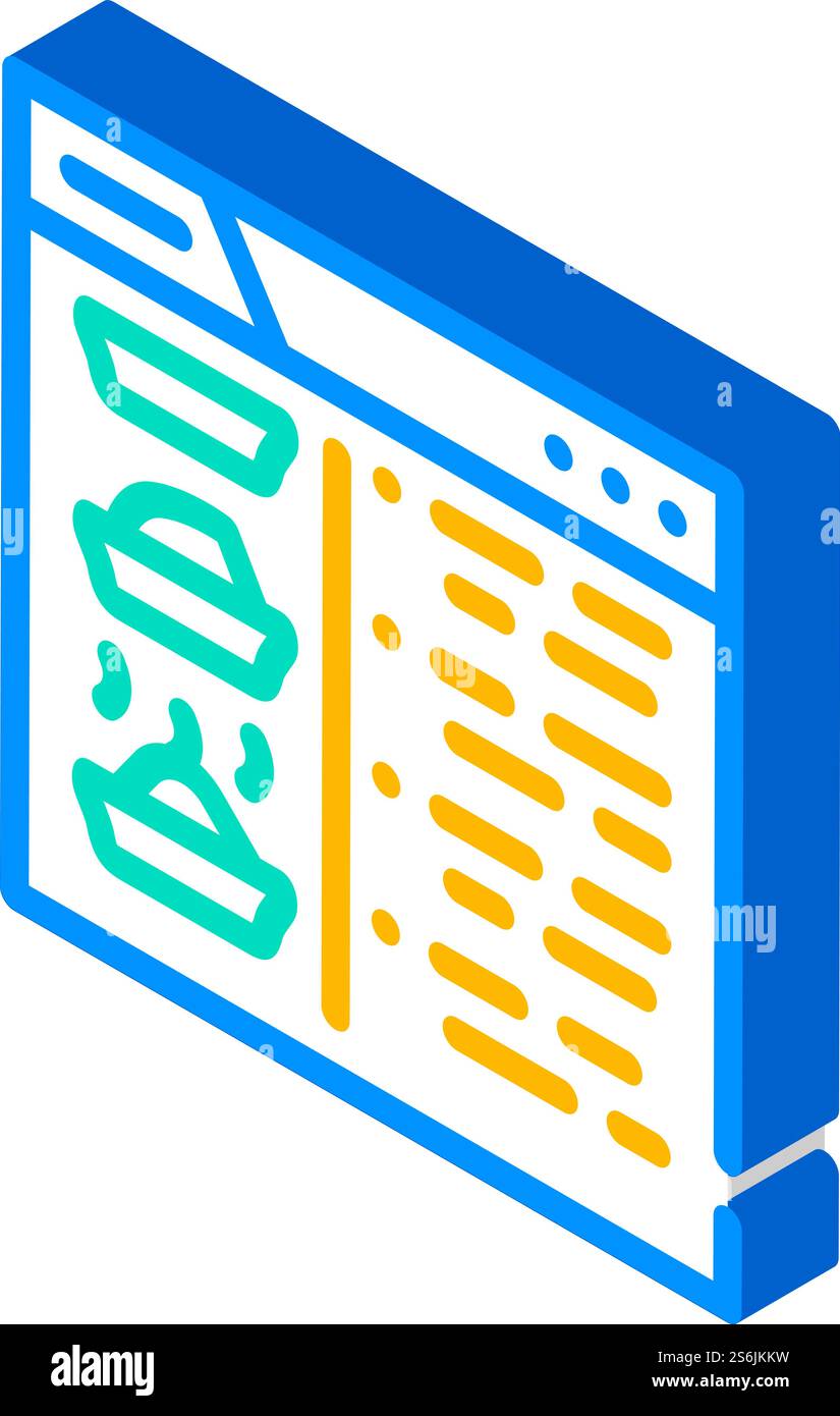 recipe website isometric icon vector. recipe website sign. isolated ...