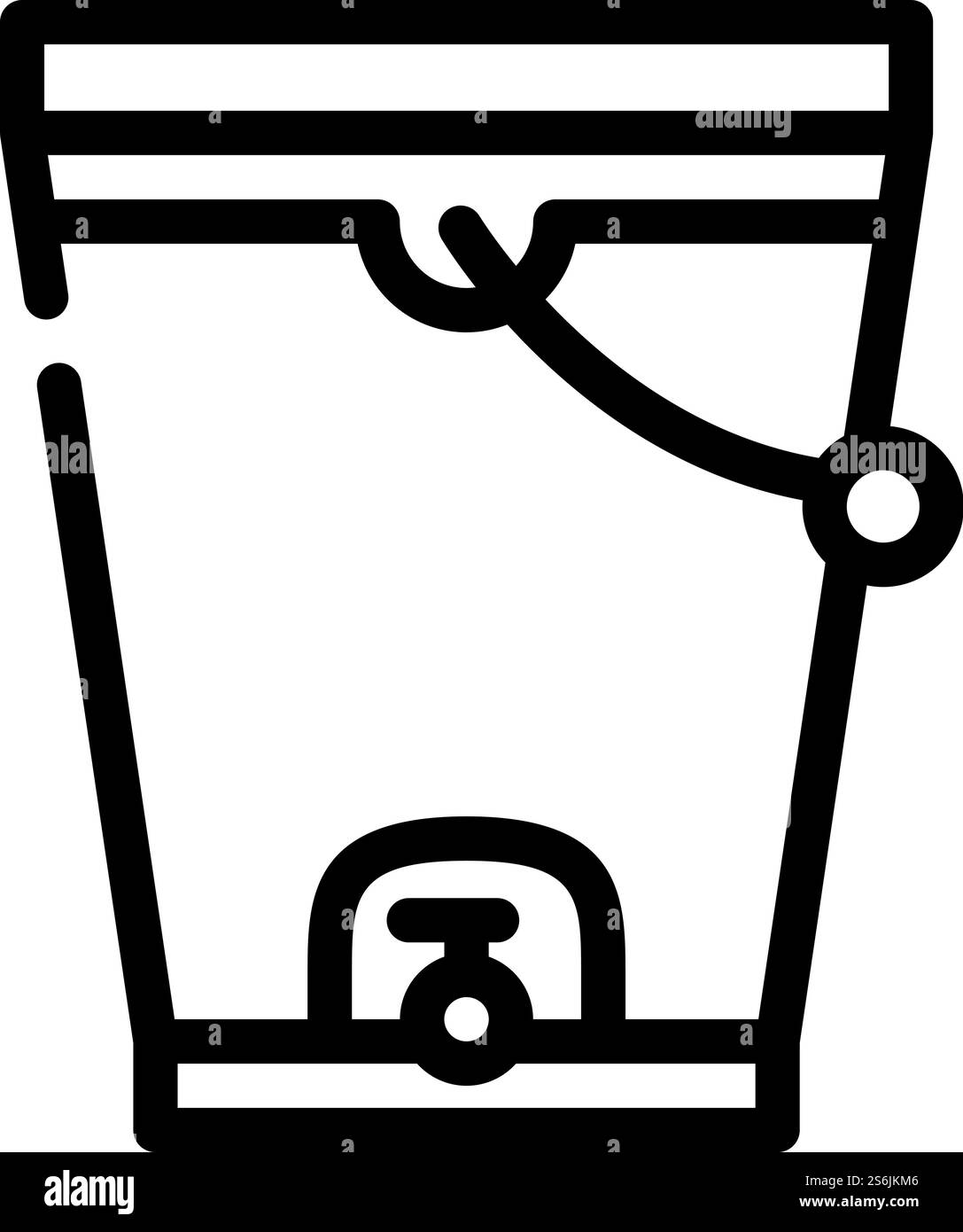 composting bucket line icon vector. composting bucket sign. isolated ...