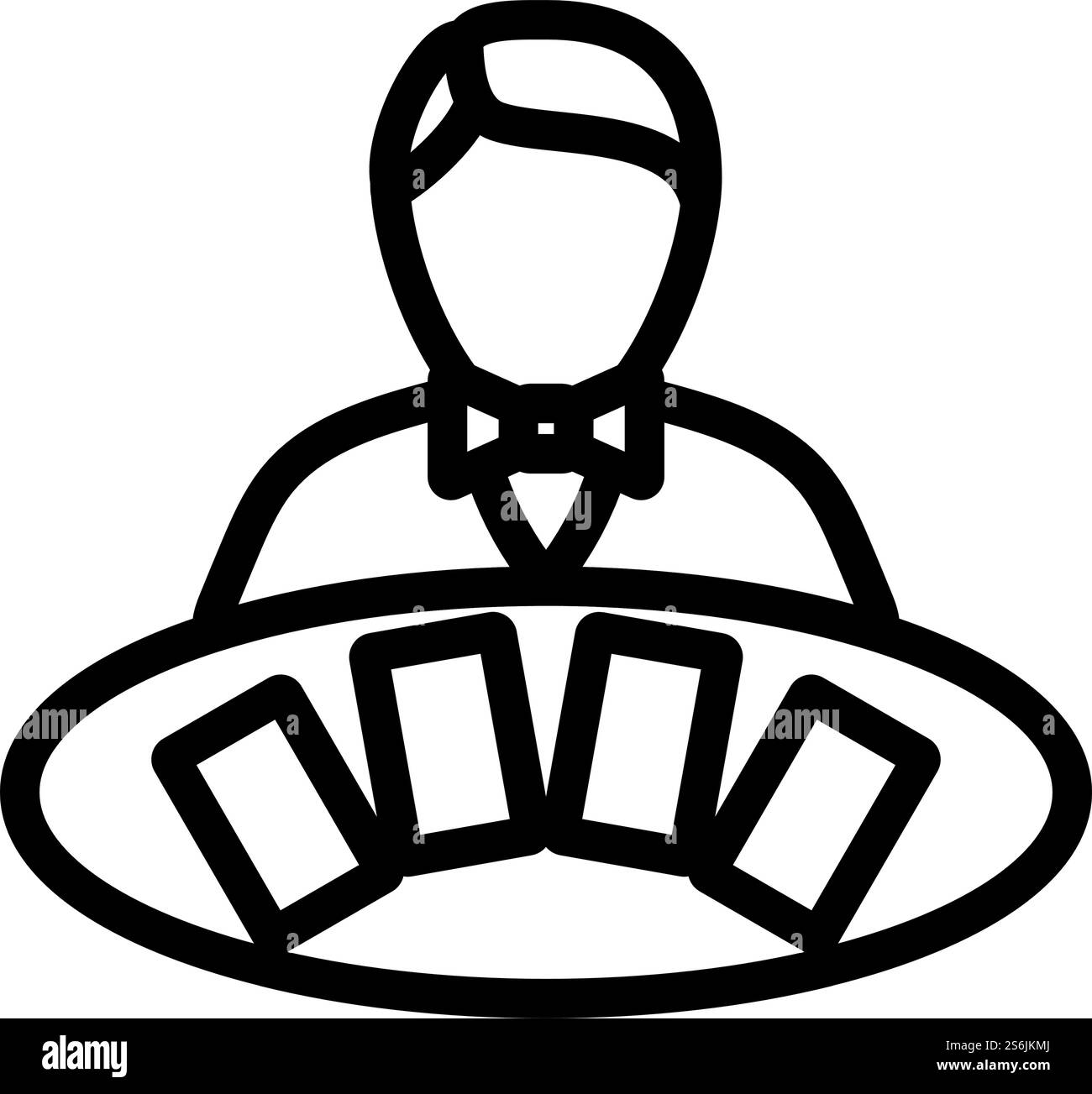 Casino Dealer Icon. Editable Bold Outline Design. Vector Illustration ...