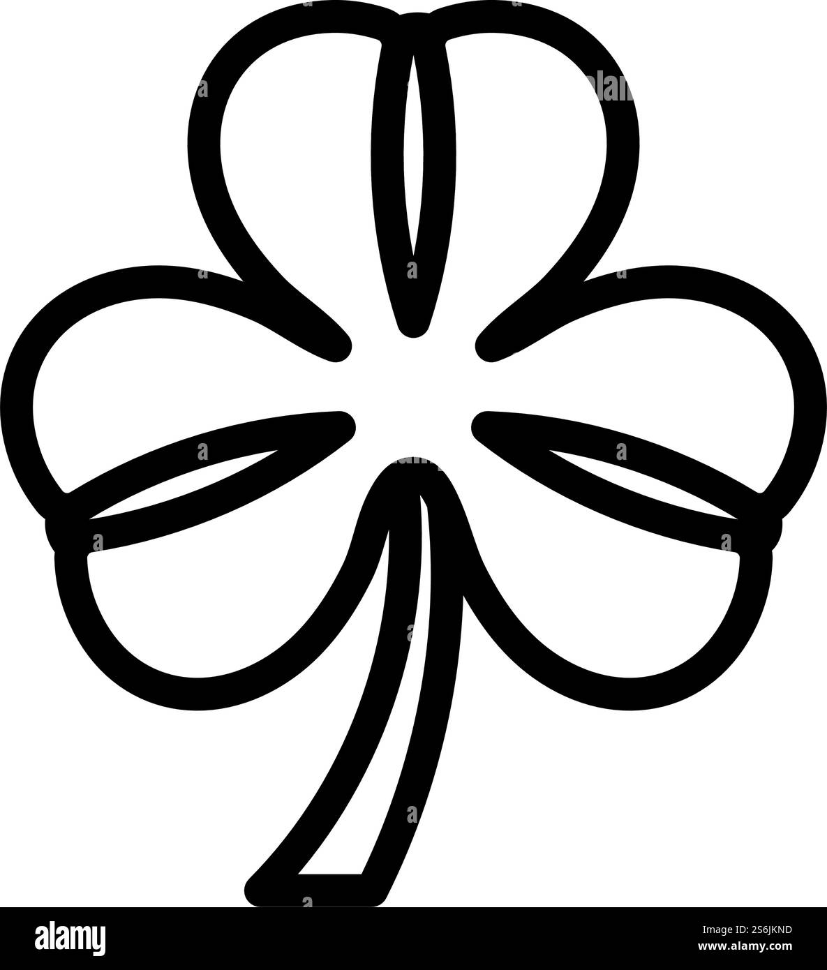 Shamrock Icon. Editable Bold Outline Design. Vector Illustration Stock ...