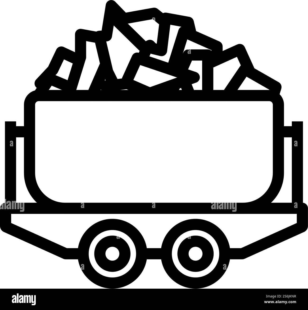 Mine Coal Trolley Icon. Bold outline design with editable stroke width ...