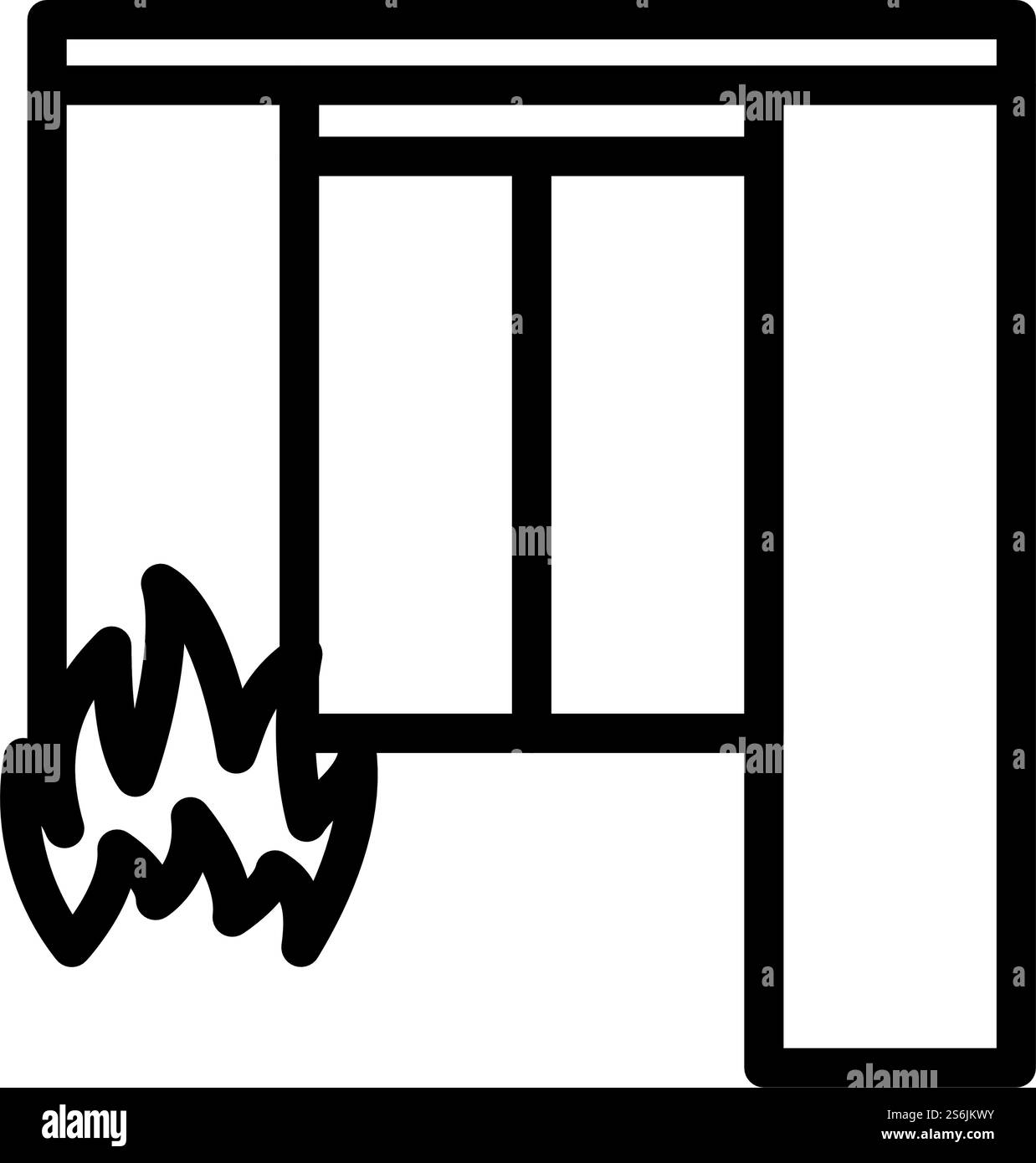 Home Fire Icon. Bold outline design with editable stroke width. Vector ...