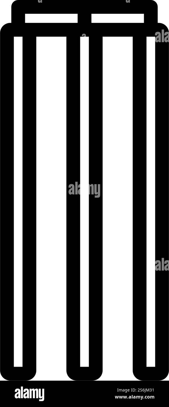 Cricket Wicket Icon. Editable Bold Outline Design. Vector Illustration ...