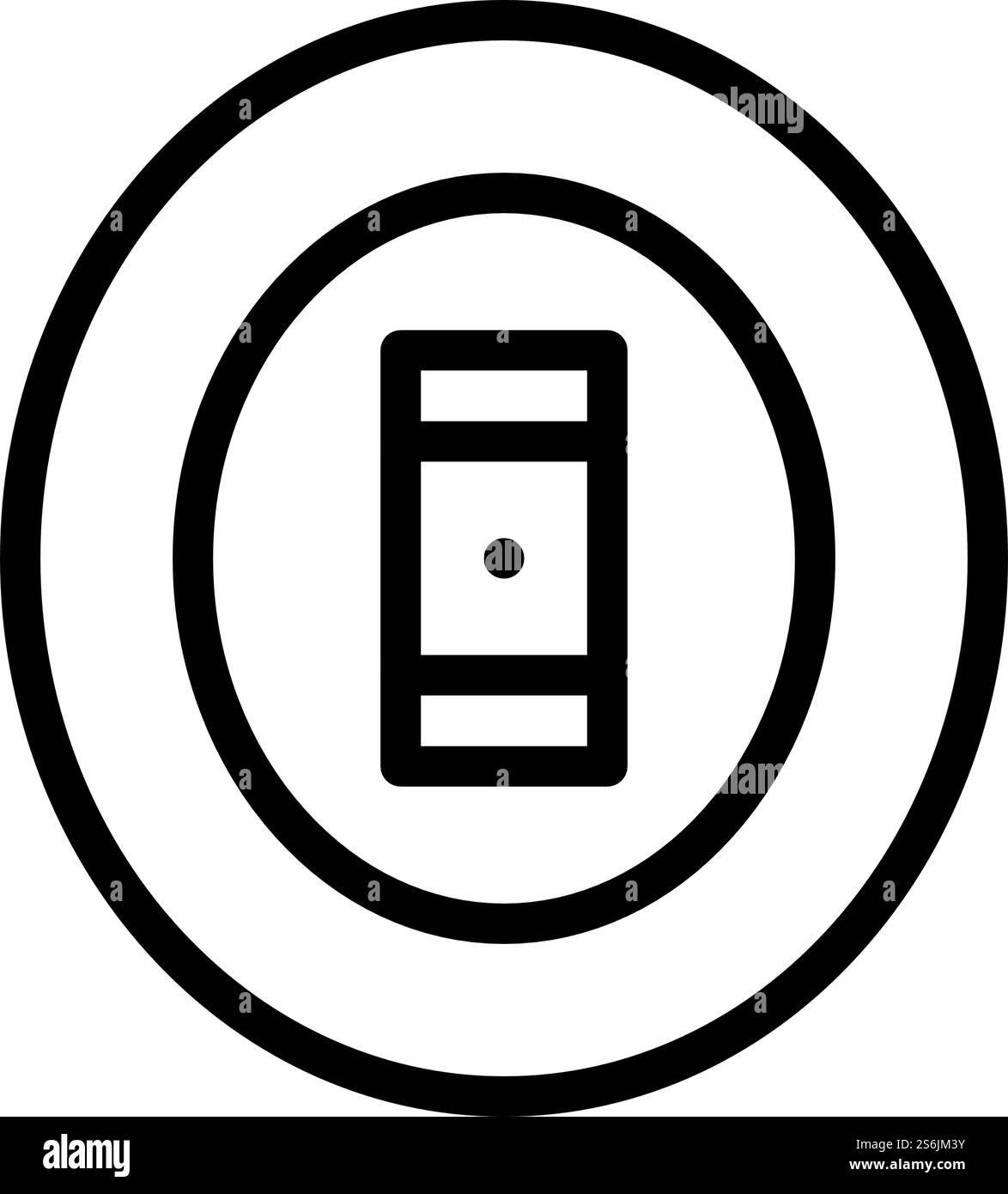 Cricket Field Icon. Editable Bold Outline Design. Vector Illustration ...