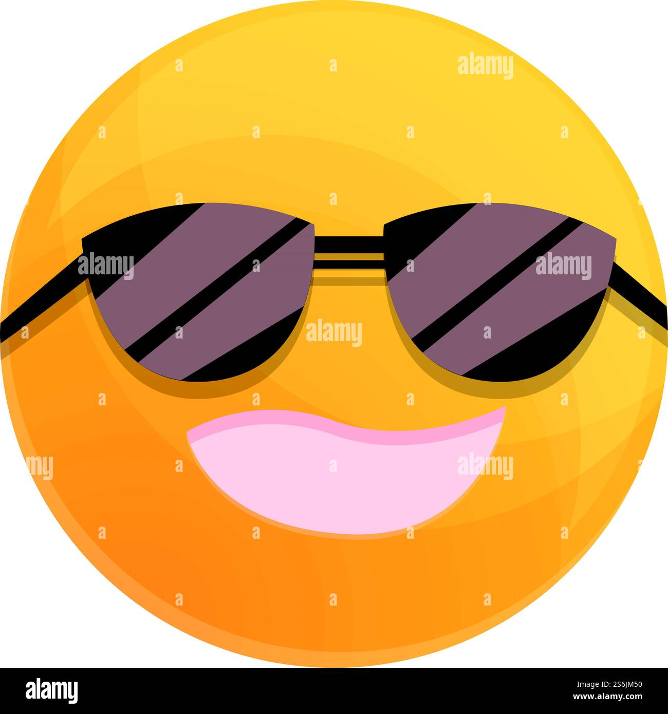 Cool emoticon icon. Cartoon of cool emoticon vector icon for web design isolated on white ...
