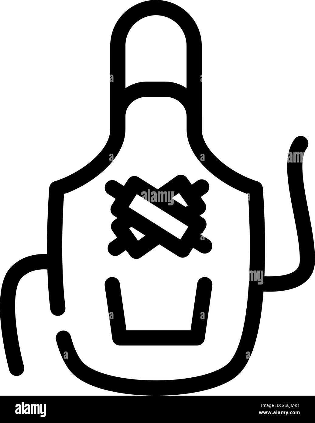 apron for cooking line icon vector. apron for cooking sign. isolated ...