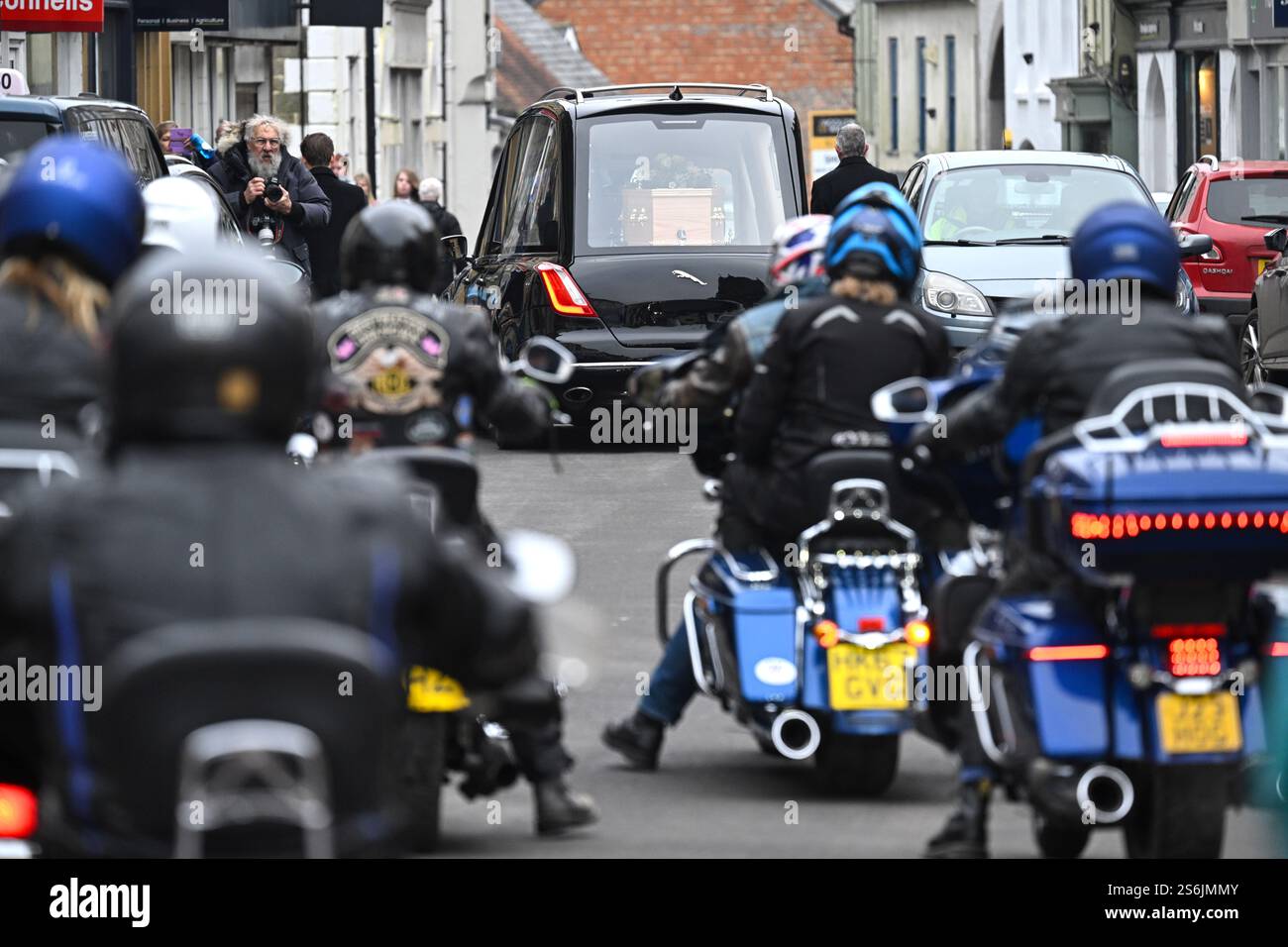 Somerset, UK. January 17th, 2025. The funeral of Radio DJ Johnnie ...