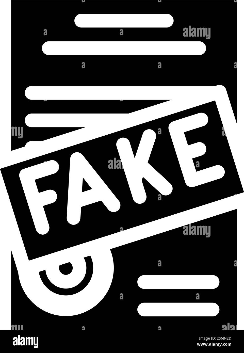 fake document glyph icon vector. fake document sign. isolated contour ...