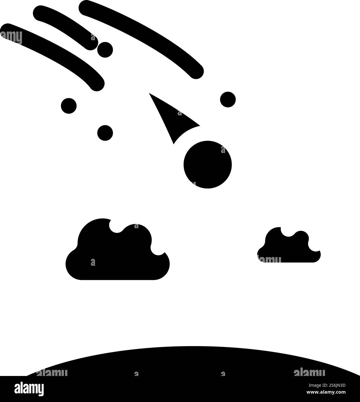 meteor falling disaster glyph icon vector. meteor falling disaster sign ...