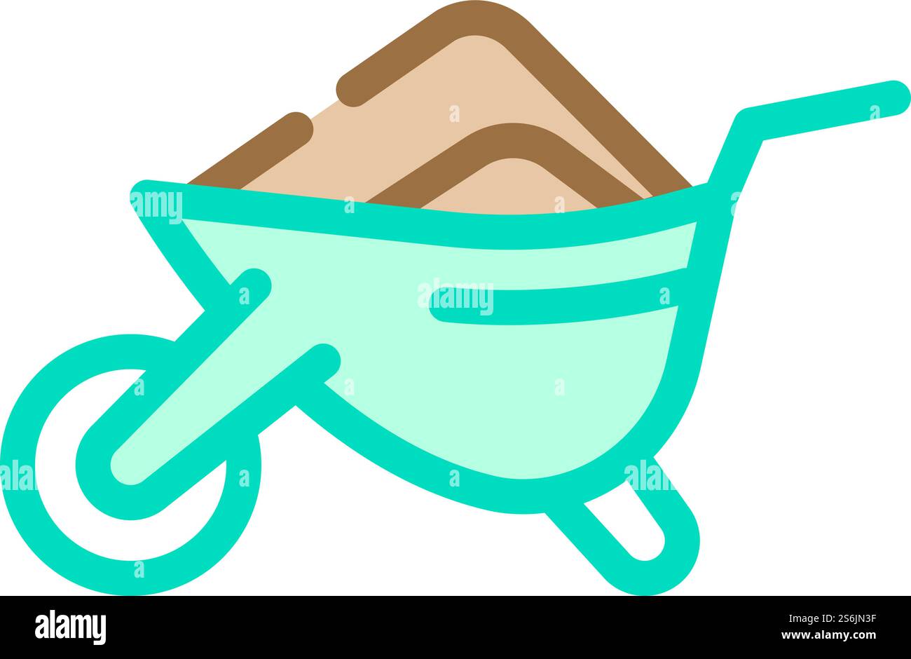 wheelbarrow with compost color icon vector. wheelbarrow with compost ...